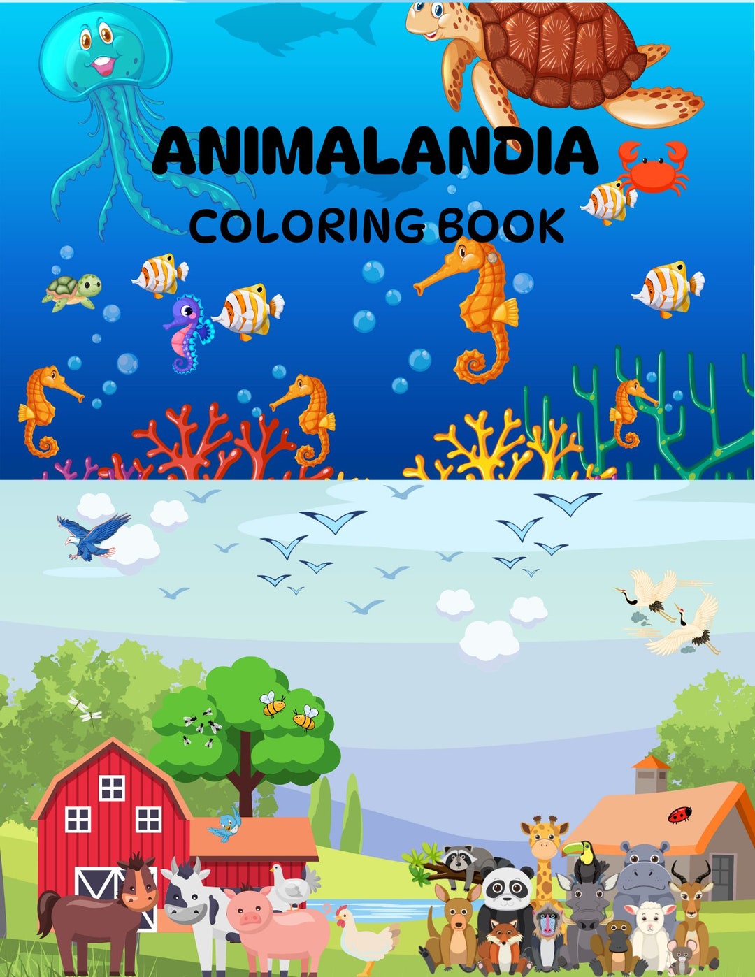 30 Printables Coloring Pages of Land Animals, Sea Animals and Flying ...