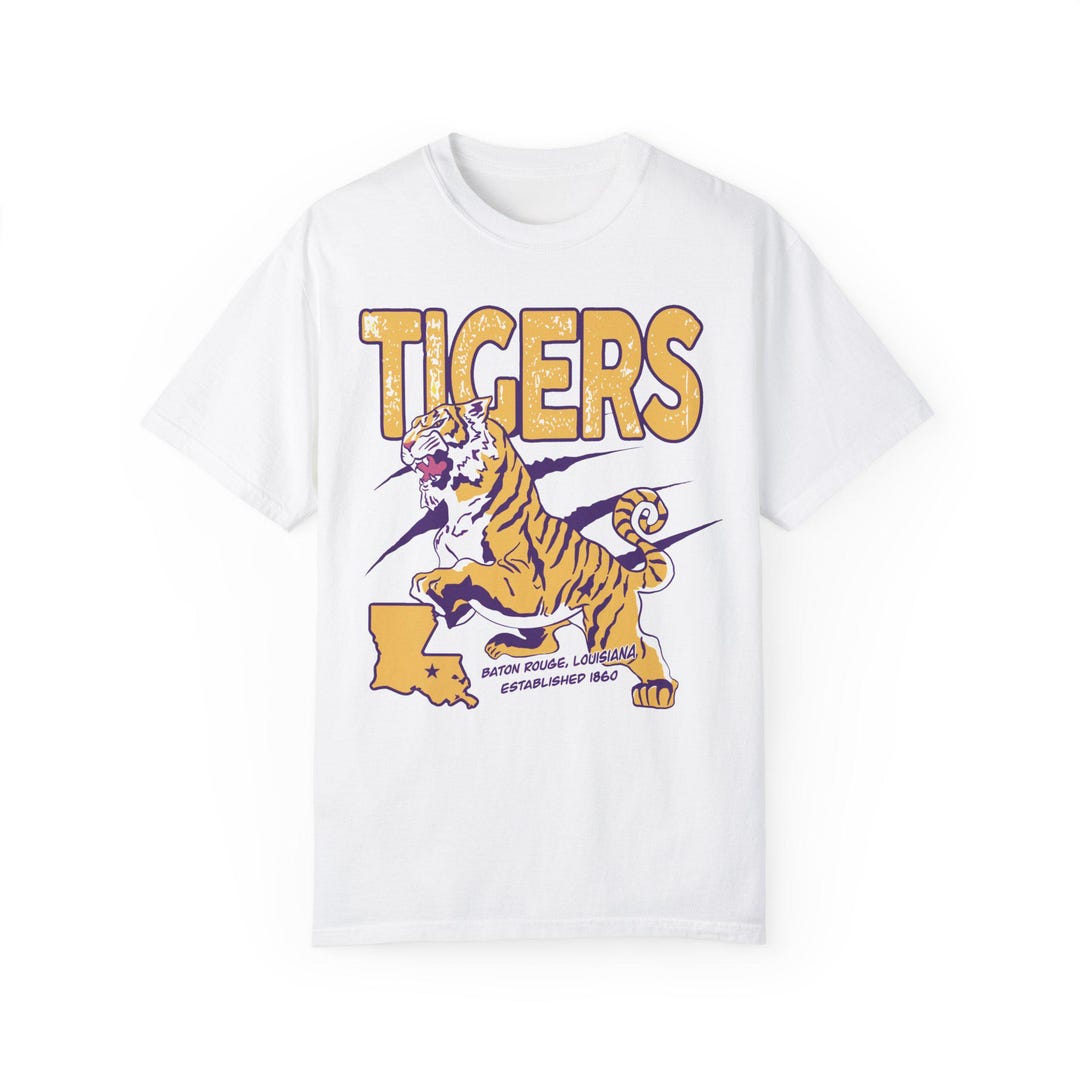 Retro Tigers Tee, Vintage LSU Shirt, 90's Inspired Retro LSU Shirt ...