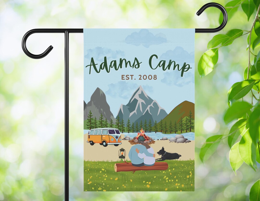 Custom Campsite Banner, Personalized Garden & House Flag With Pet, Last ...