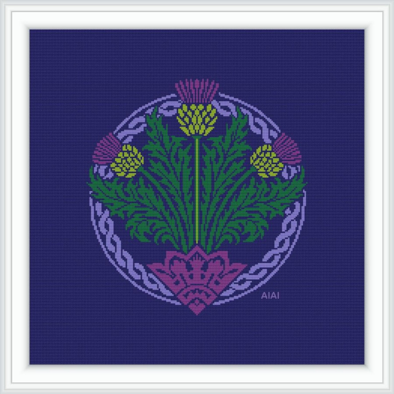Thistle Cross Stitch Pattern Celtic Knot Ornament Flower Viking ...