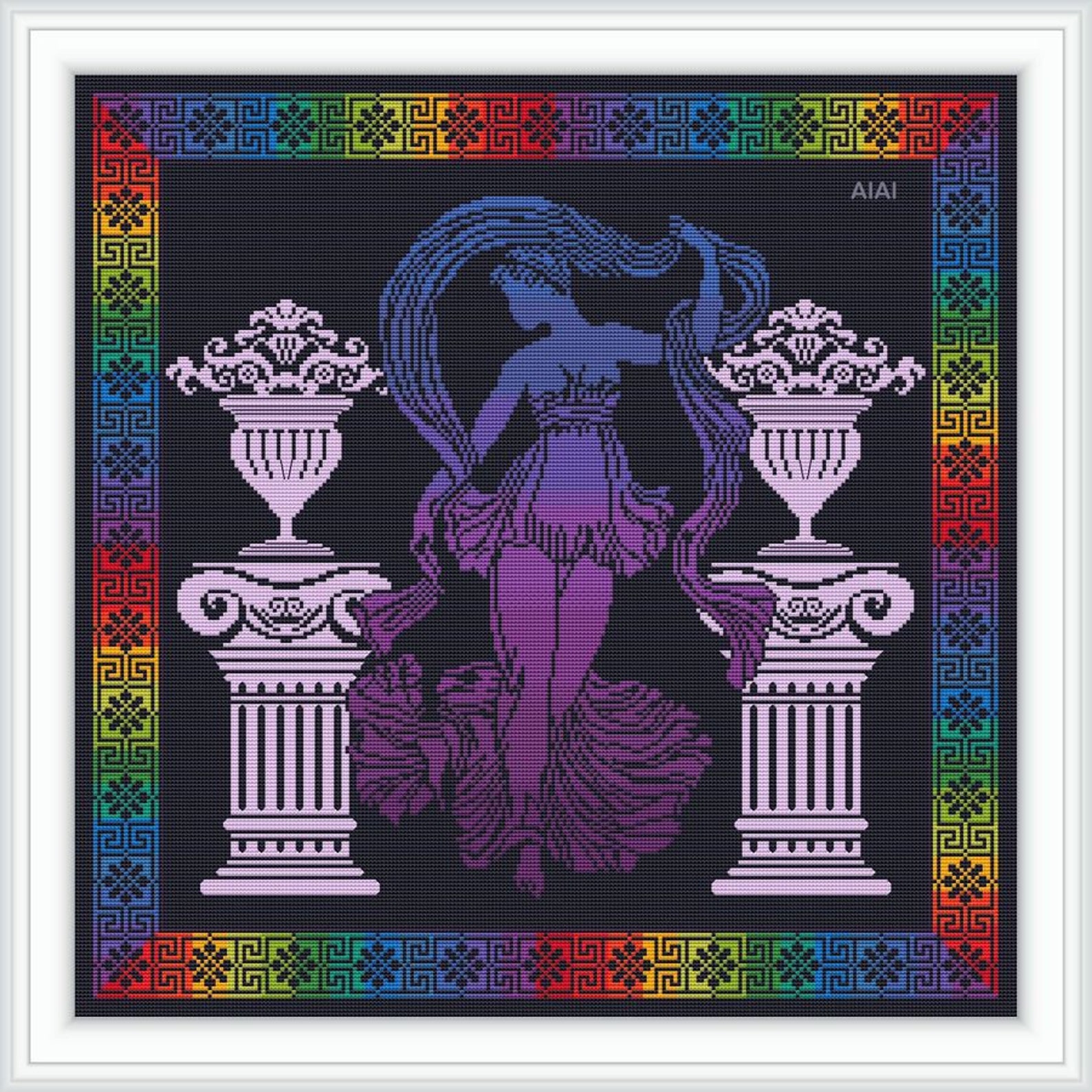 Cross Stitch Pattern Aphrodite Greek Goddess Beauty Love Silhouette ...