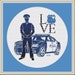 Cross Stitch Pattern Policeman Car Silhouette Police Monochrome ...