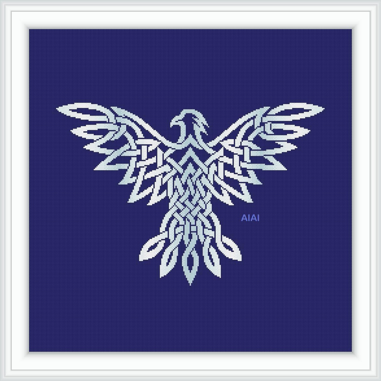 Cross Stitch Pattern Bird Phoenix Silhouette Celtic Knot Ornament ...