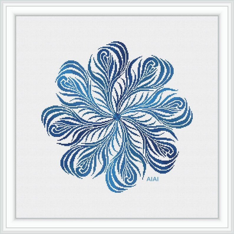 Cross Stitch Pattern Mandala Feathers Bird Pinwheel Ornament Rainbow ...