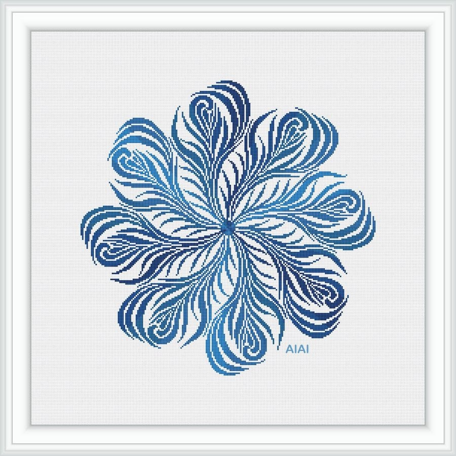 Cross Stitch Pattern Mandala Feathers Bird Pinwheel Ornament Rainbow ...