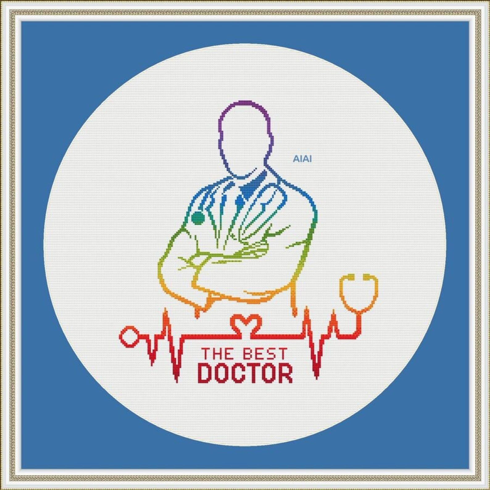Cross Stitch Pattern Medical Profession Doctor Silhouette Heart ...