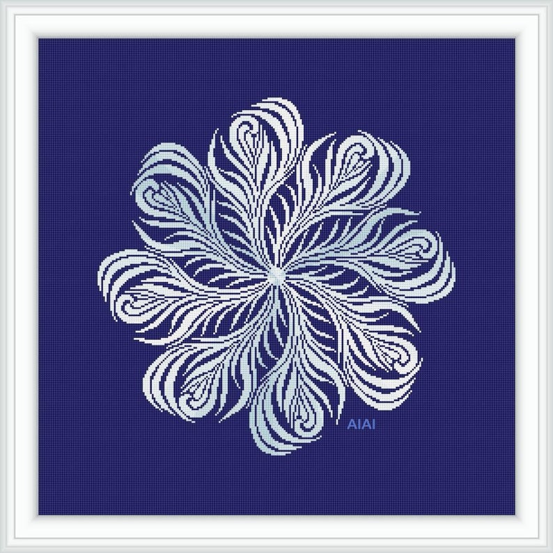 Cross Stitch Pattern Mandala Feathers Bird Pinwheel Ornament Rainbow ...