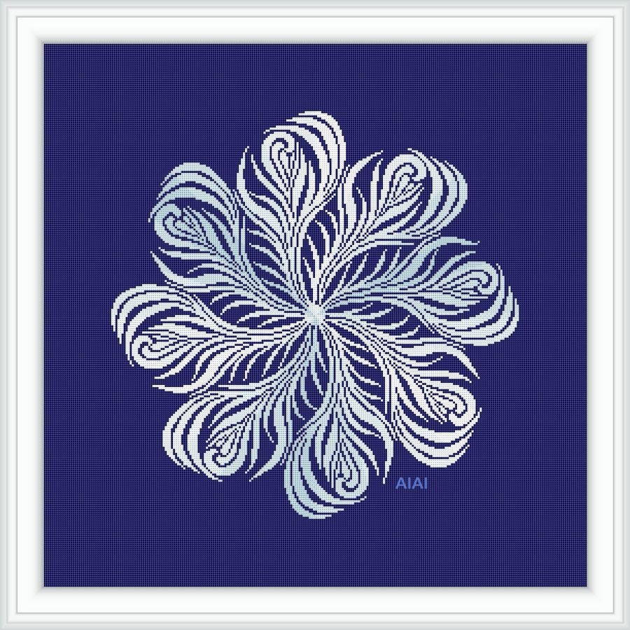 Cross Stitch Pattern Mandala Feathers Bird Pinwheel Ornament Rainbow ...