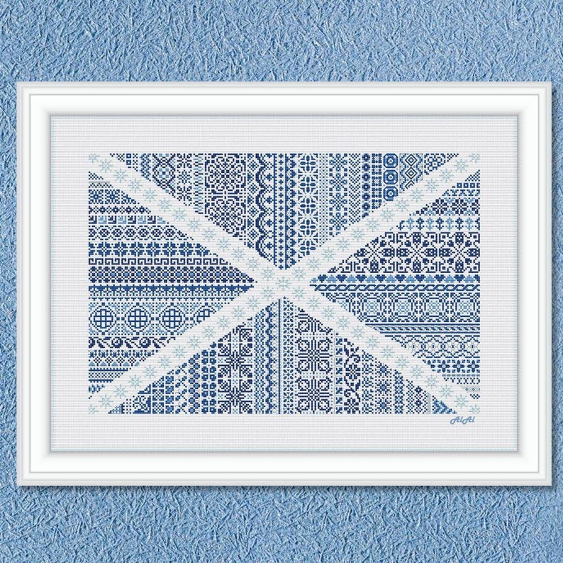 National Flag Scotland Geographic Cross Stitch Pattern Ornament ...
