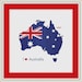Cross Stitch Pattern Map Australia Silhouette National Flag Country ...