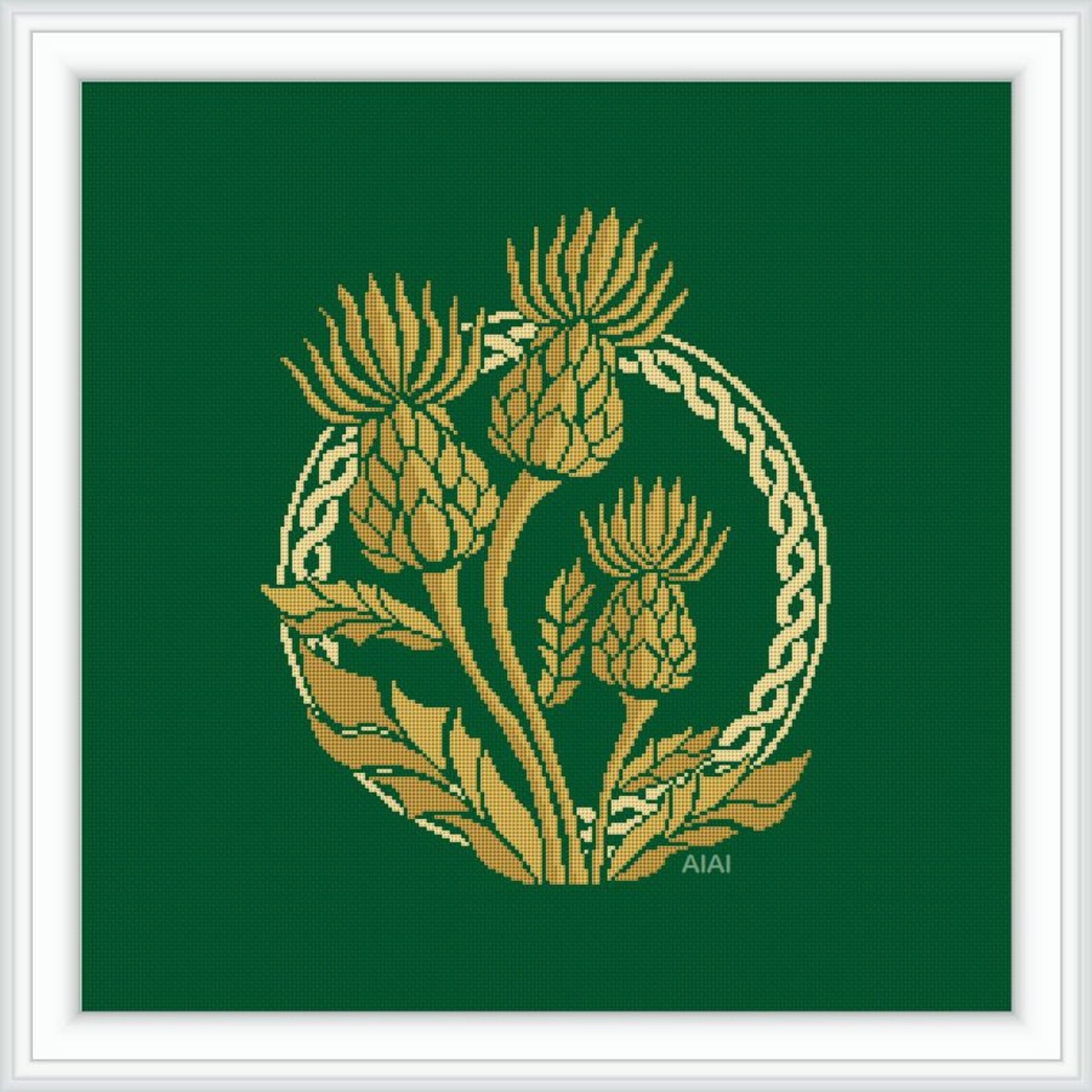 Cross Stitch Pattern Thistle Celtic Knot Ornament Flower Scotland ...
