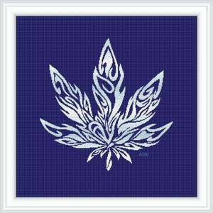 Cross Stitch Pattern Medicine Leaf Cannabis Marijuana Silhouette ...
