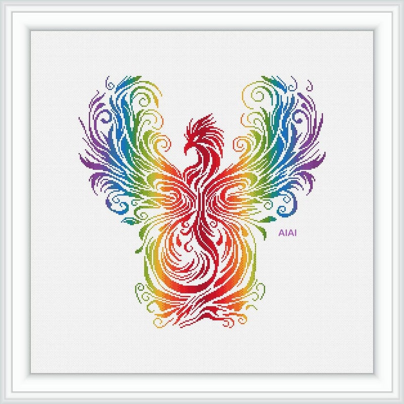 Phoenix Cross Stitch - Etsy