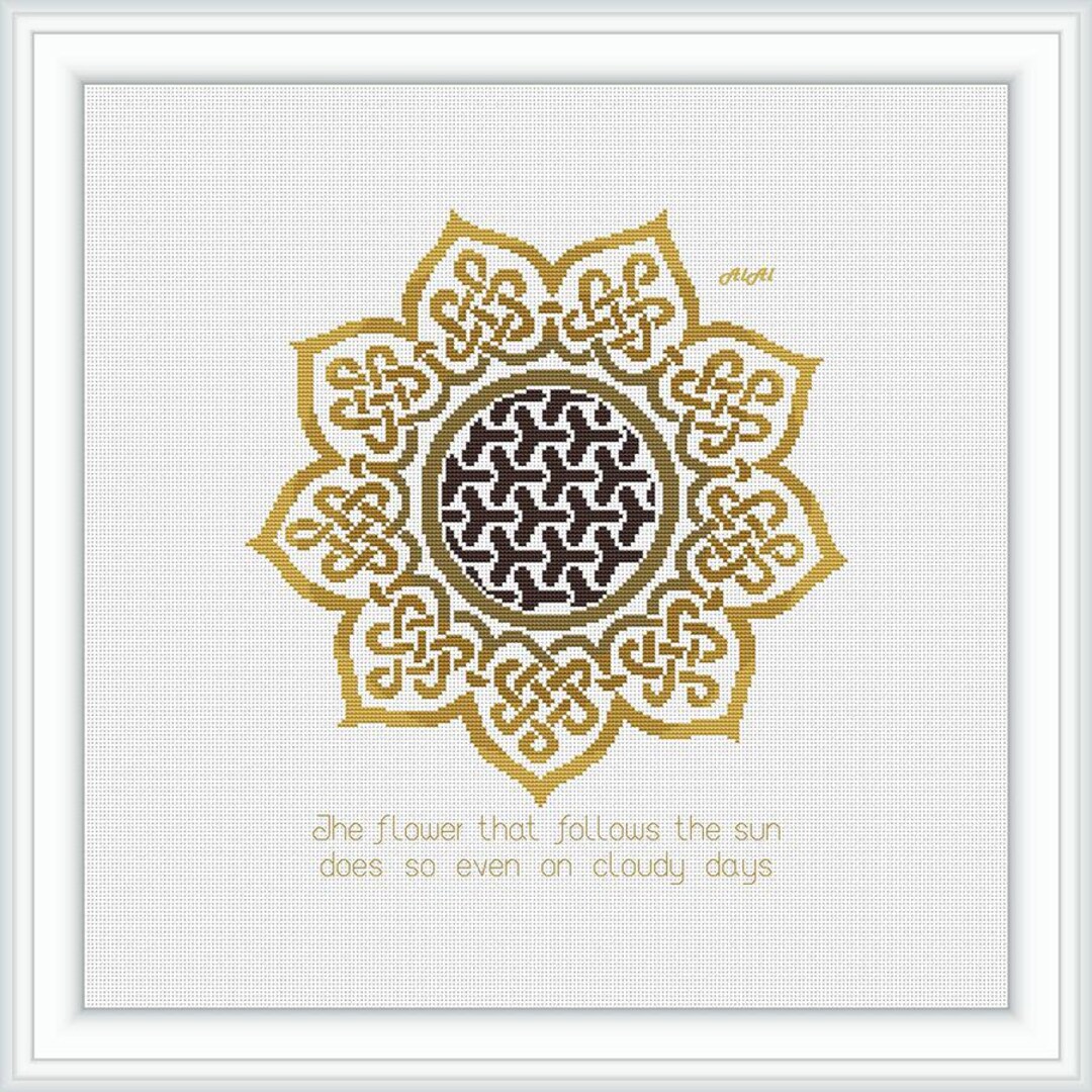 Cross Stitch Pattern Flowers Sunflower Celtic Knot Silhouette ...