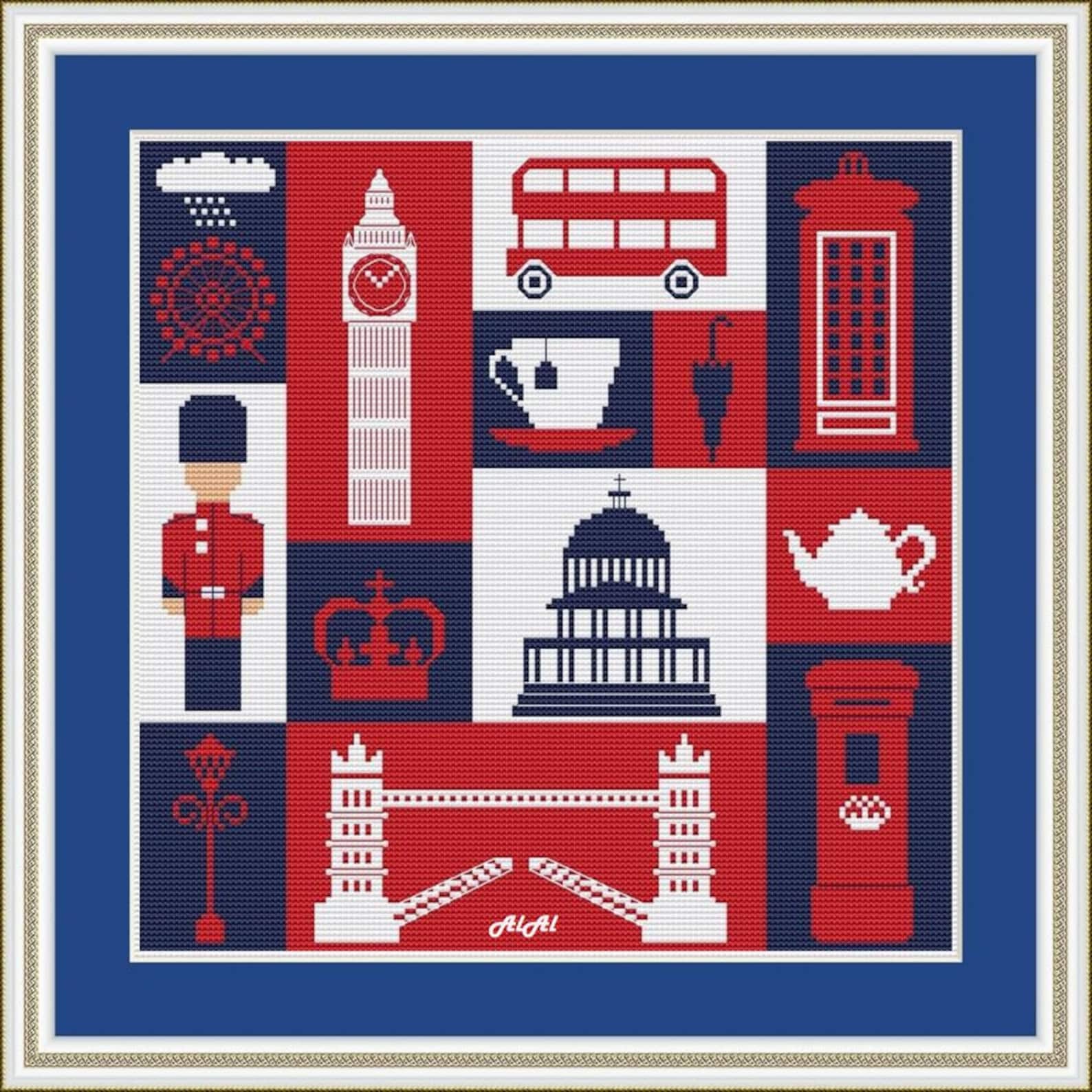 Cross Stitch Pattern Panel Sampler City London Country England United ...