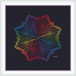 Cross Stitch Pattern Mandala Cobweb Ornament Rainbow Gossamer Snowflake ...