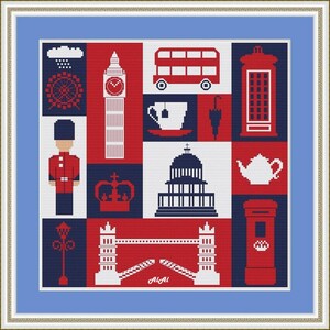 Cross Stitch Pattern Panel Sampler City London Country England United ...