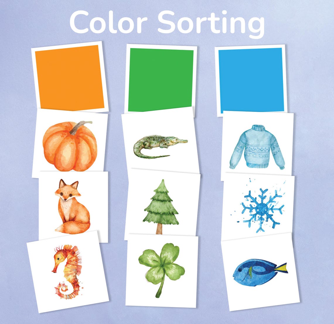 Montessori Color Sorting Game Printable | Color Matching Cards for ...