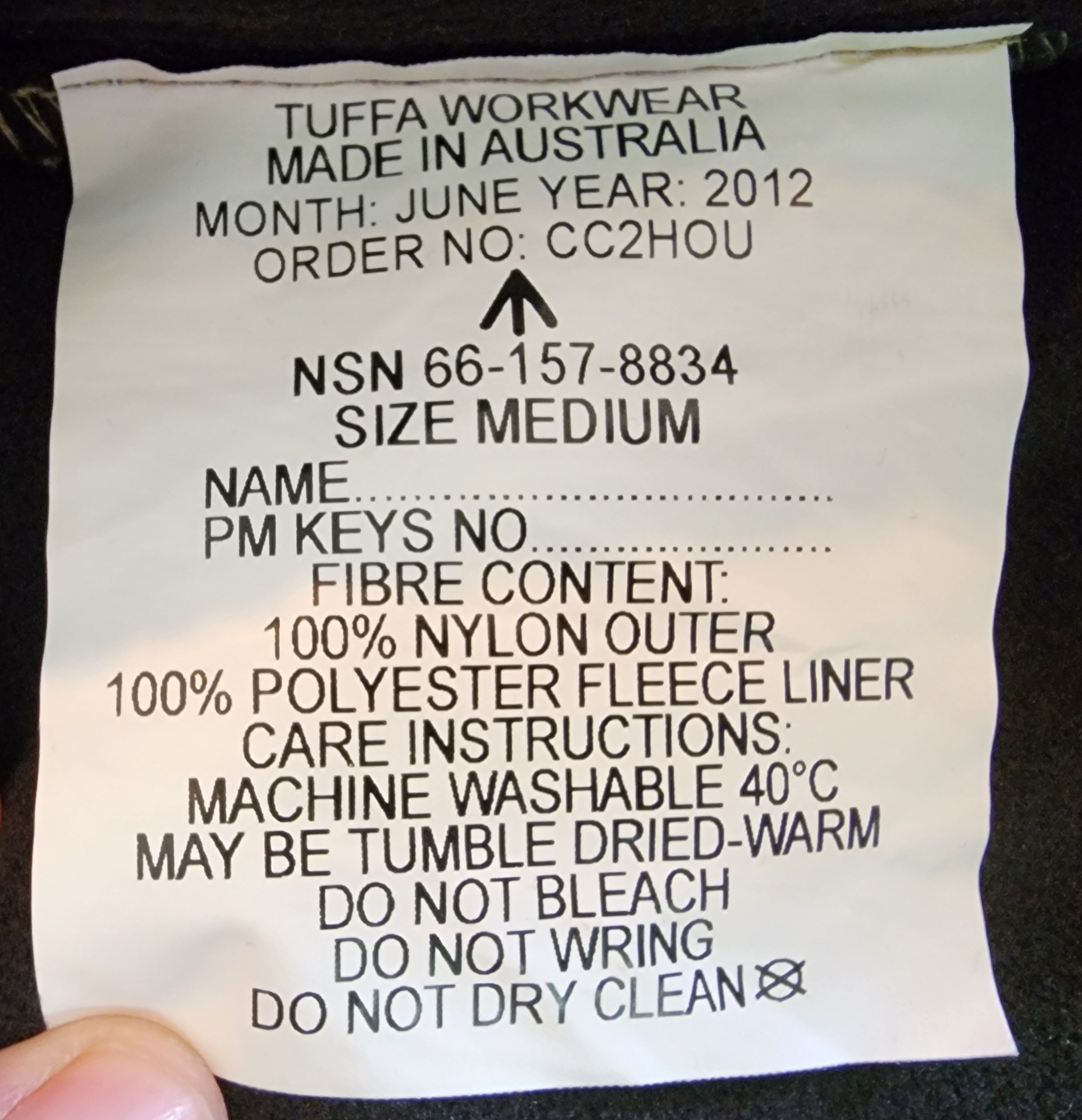 New Old Stock Medium Australian Army Dpcu Cold Weather Windproof Auscam ...