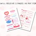 Kids Valentine's Day Lunch Notes, Printable Valentine's Day Lunch Notes ...