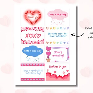 Kids Valentine's Day Lunch Notes, Printable Valentine's Day Lunch Notes ...