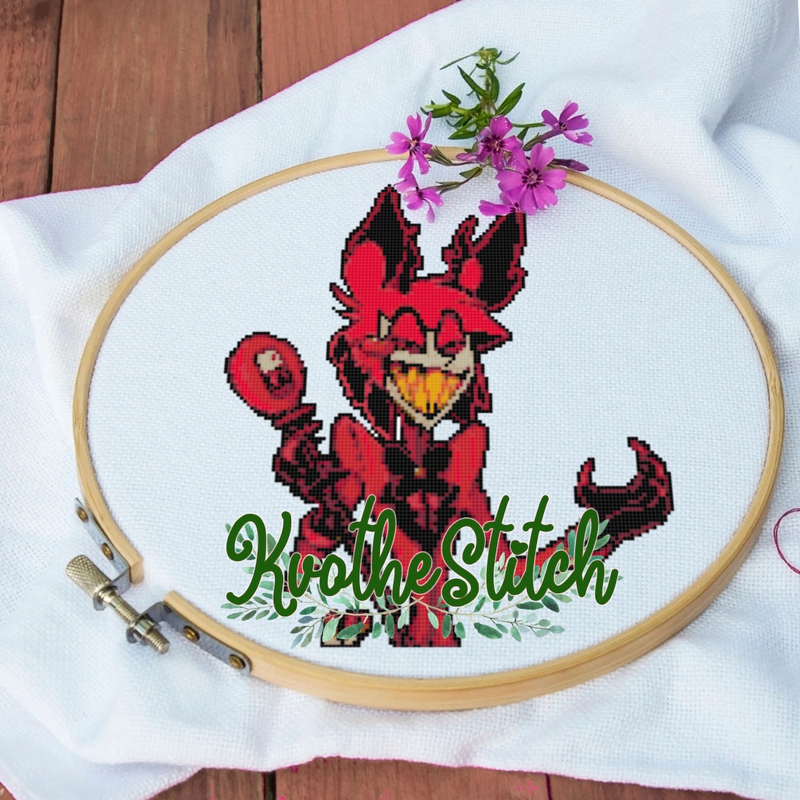 Alastor Cross Stitch Hazbin Hotel Fighting Game Style - Etsy