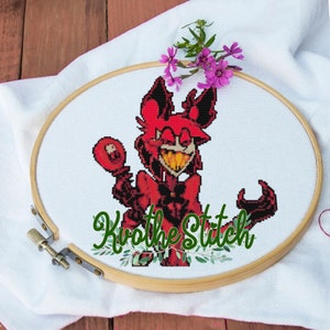Alastor Cross Stitch Hazbin Hotel Fighting Game Style - Etsy