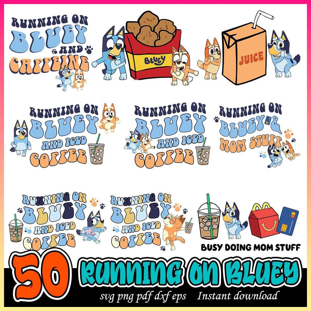Running on Bluey & Iced Coffee, PNG, Transparent, Bluey, Iced Coffee ...