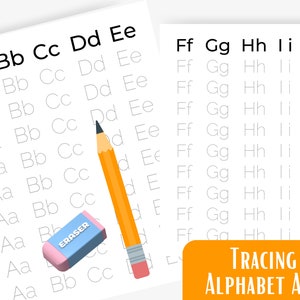 A-Z Alphabet Tracing Worksheet, Handwriting Practice Sheet, Printable ...