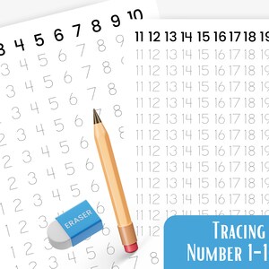 1-100 Number Tracing Worksheet, Handwriting Practice Sheet, Printable ...
