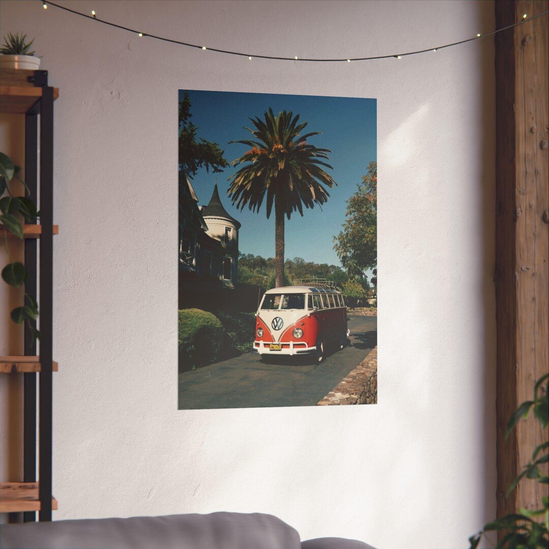 Vertical Poster, Volkswagen Bus, Summer Vibes Matte Poster, Wall Art ...