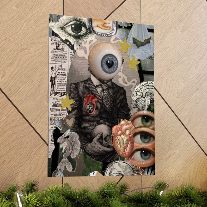 Vertical Eyes Poster, Eye Collage Art Print, Matte Wall Art, Modern ...