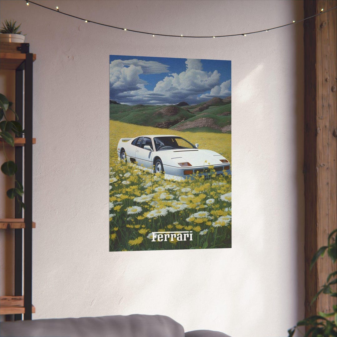 Vertical Ferrari Poster, Matte Finish Wall Art, Sports Car Print ...