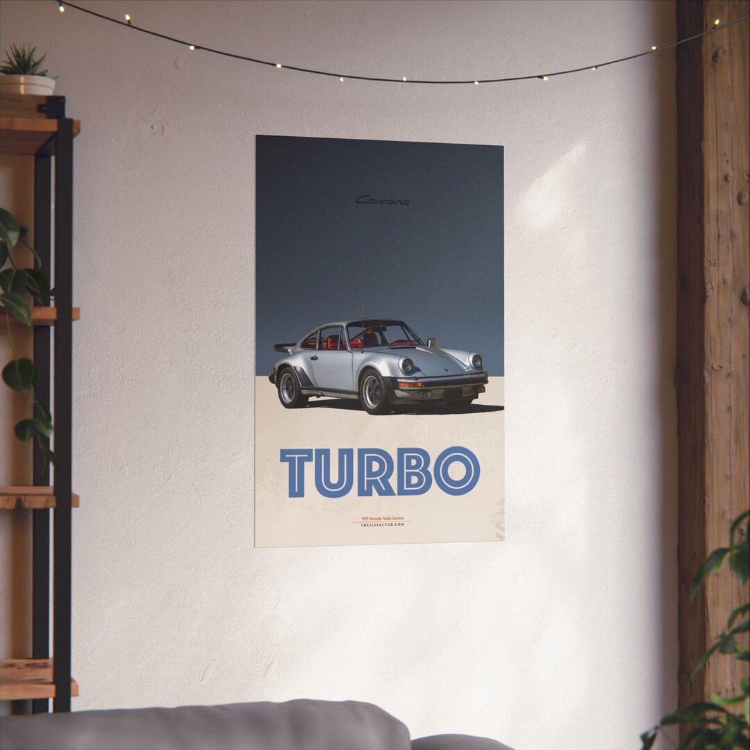 Porsche 911 Turbo Poster, Car Wall Art Print, Automobile Home Decor ...