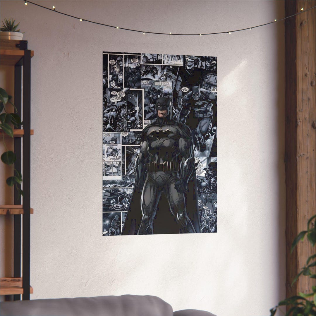 Vertical Batman Poster, Matte Wall Art Print, Superhero Comic Book ...