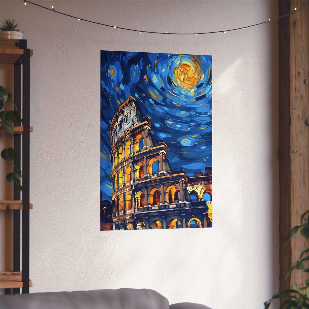 Wall Art, Starry Night Rome Matte Poster, Home Decor, Office Decor ...