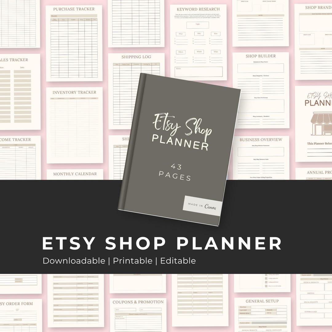 Etsy Shop Planner Printable| Etsy Seller Planner|small Business Planner ...