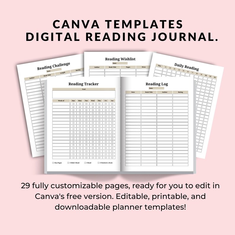 Digital Reading Journal |reading Log and Reading Challenges |book ...