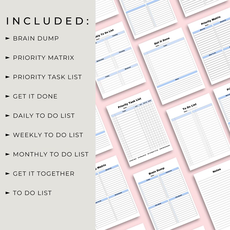 Editable Brain Dump Planner Template: Printable To-do List (canva) - Etsy