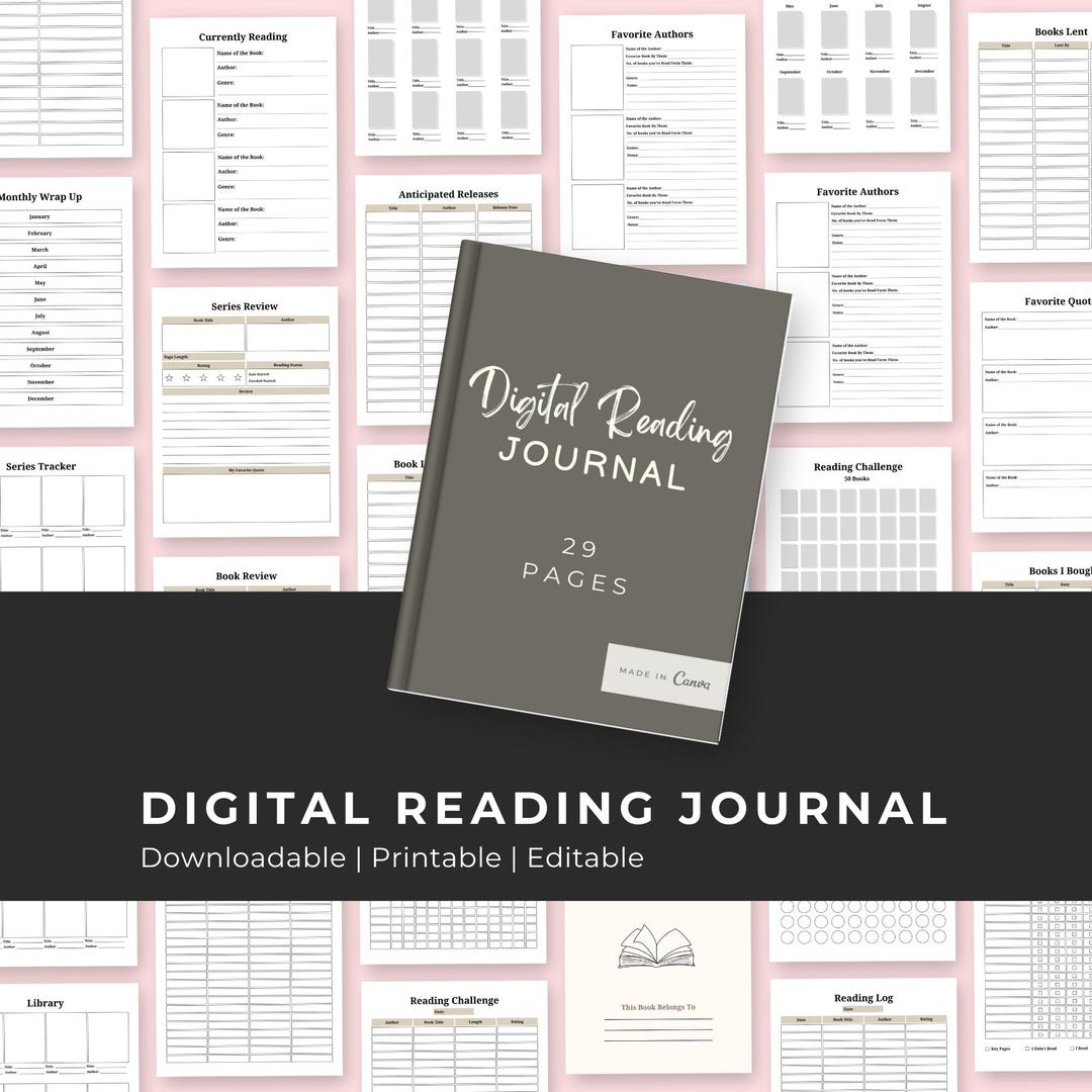 Digital Reading Journal |reading Log and Reading Challenges |book ...
