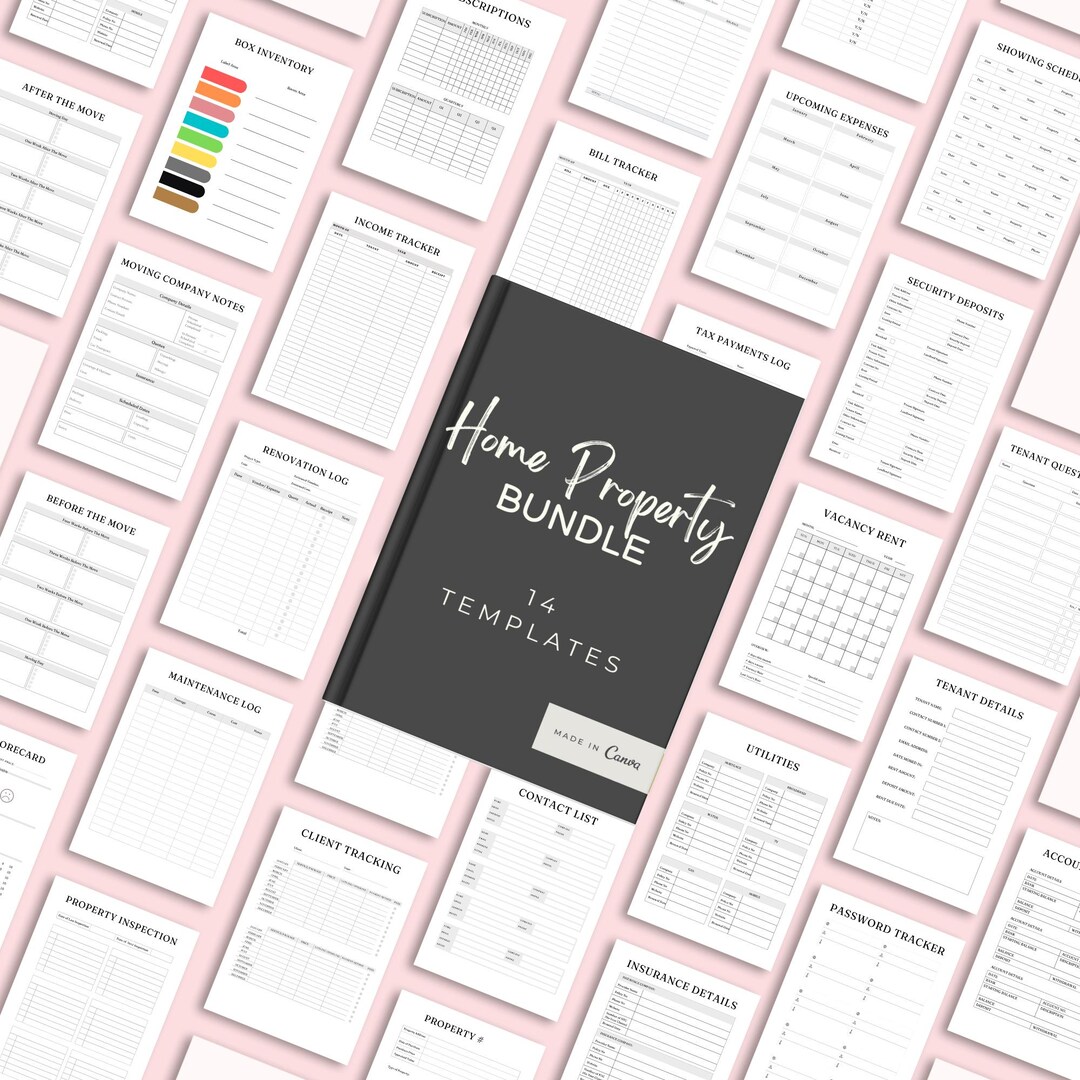 Home Property Planner Bundle editable Property Planner rental House ...