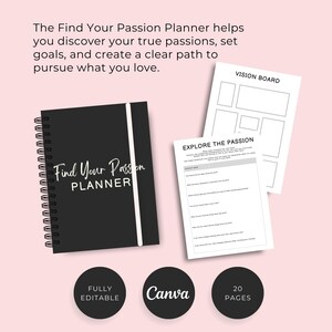 Find Your Passion Planner Journal | Discover Purpose, Set Goals, Spark ...