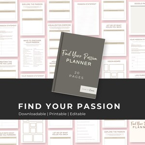 Find Your Passion Planner Journal | Discover Purpose, Set Goals, Spark ...
