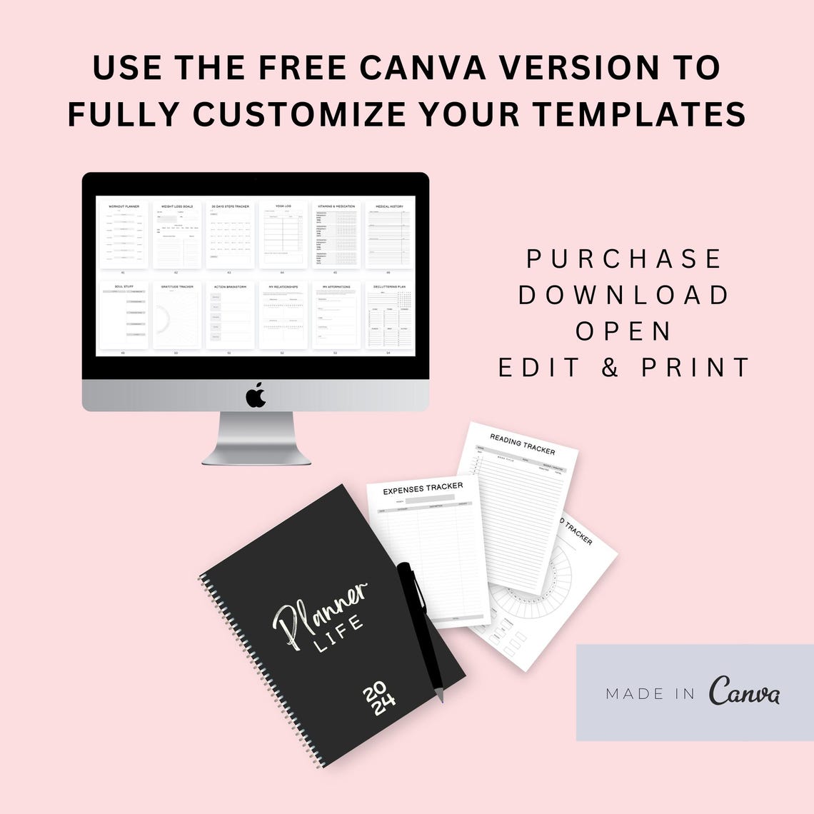 Life Planner Printable | Editable Life Planner Book Pdf | Canva Life ...