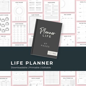 Life Planner Printable | Editable Life Planner Book Pdf | Canva Life Planner Template | Digital ...