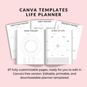 Life Planner Printable | Editable Life Planner Book Pdf | Canva Life Planner Template | Digital ...