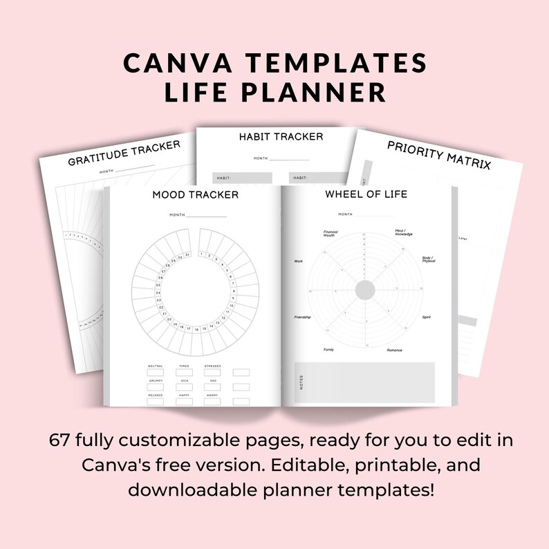 Life Planner Printable | Editable Life Planner Book Pdf | Canva Life ...