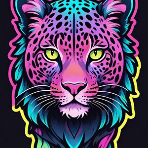 Eye-catching Neon Leopard/neon Cheetah - Statement Piece for Your ...