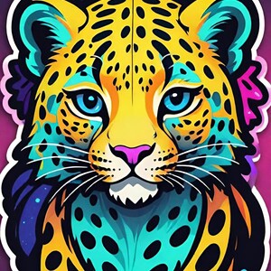 Eye-catching Neon Leopard/neon Cheetah - Statement Piece for Your ...