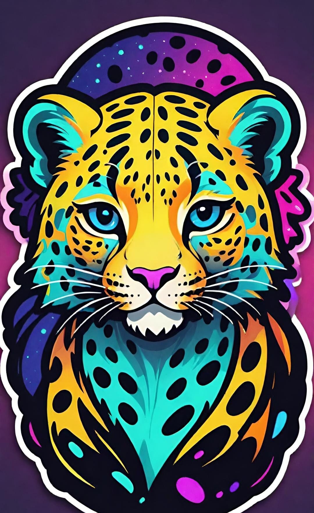 Eye-catching Neon Leopard/neon Cheetah - Statement Piece for Your ...